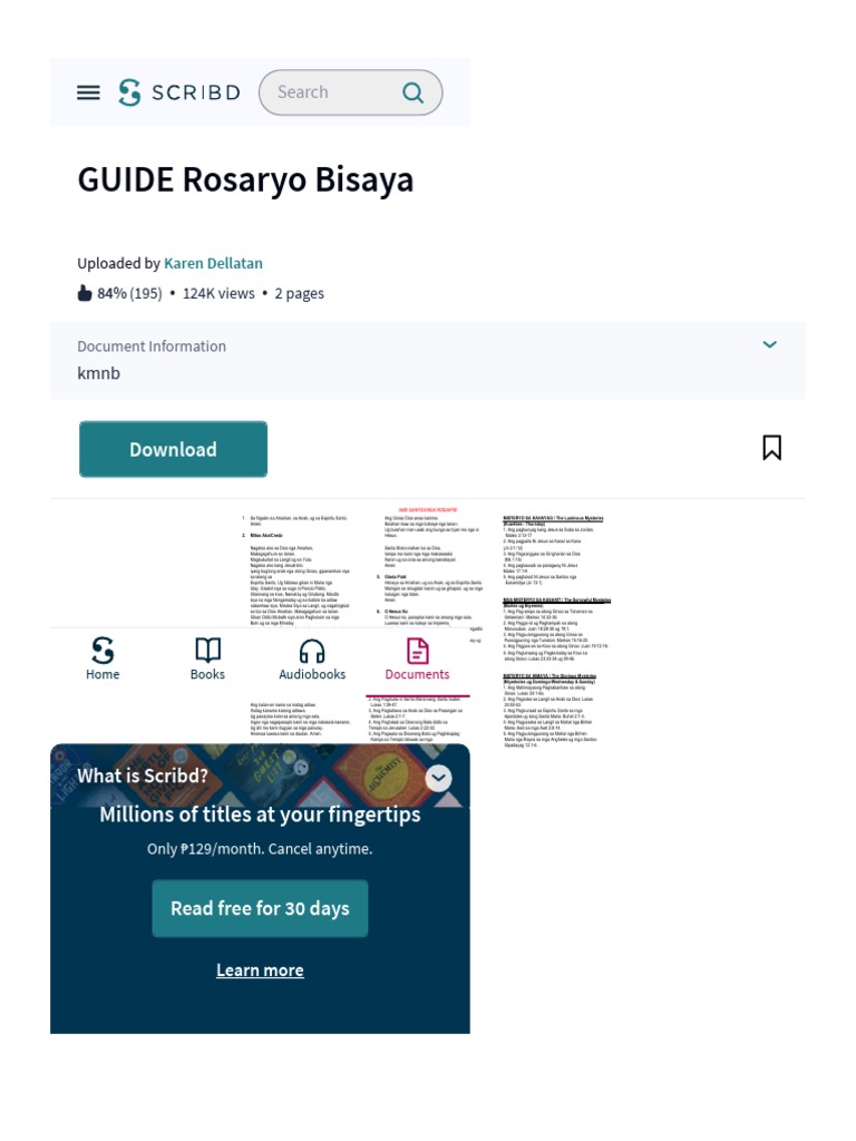 GUIDE Rosaryo Bisaya - PDF | PDF