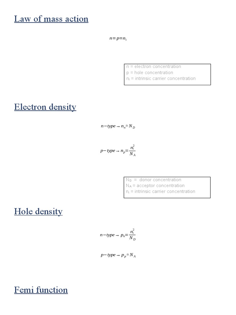 Formula Bank For Semiconductors | PDF | Electrical Resistivity And ...
