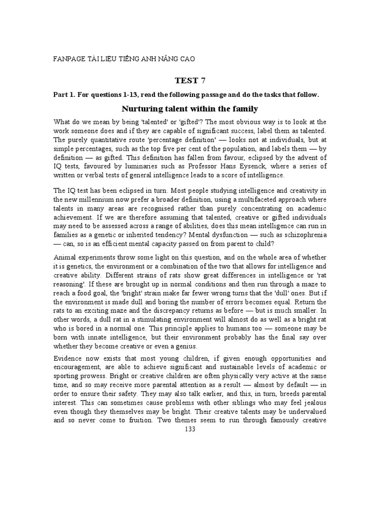 READING PRACTICE TESTS FOR NEC 1 REVISED-Test 7 | PDF | Intelligence ... READING PRACTICE TESTS FOR NEC 1 REVISED-Test 7 | PDF | Intelligence ...