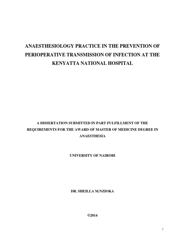 Thesis - Final (2) (Repaired) | PDF | Infection | Anesthesia