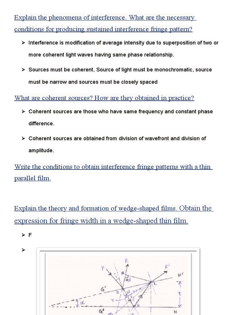 Interference and Diffraction Phenomena Explained | PDF | Diffraction ...