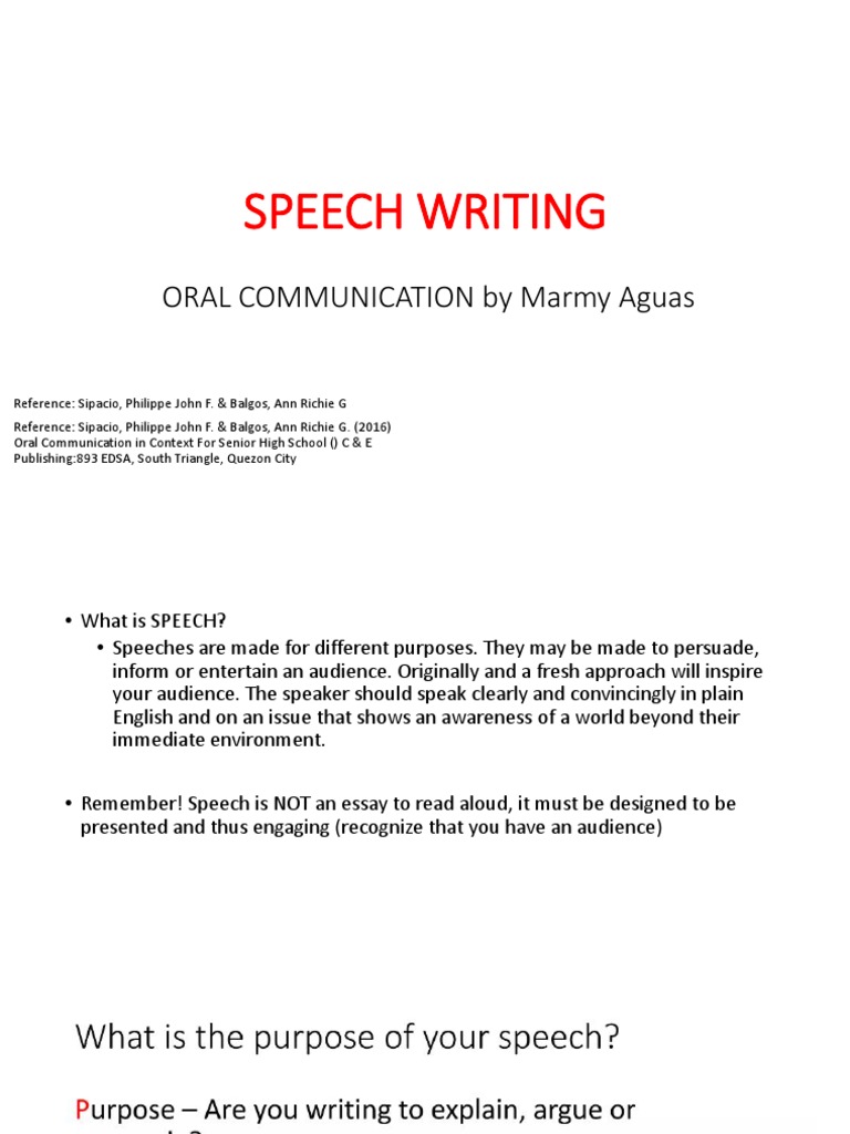 Speech Writing | PDF