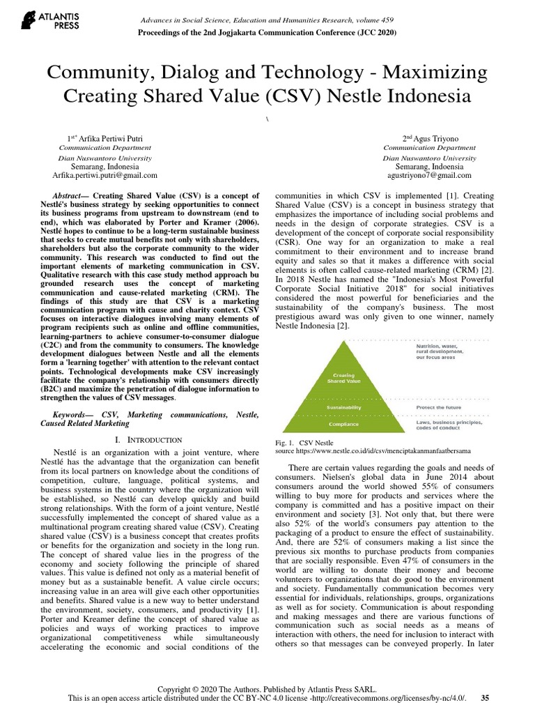 Community, Dialog and Technology - Maximizing Creating Shared Value ...