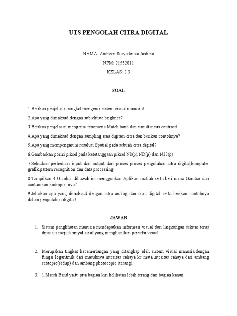 Uts Pengolah Citra Digital | PDF