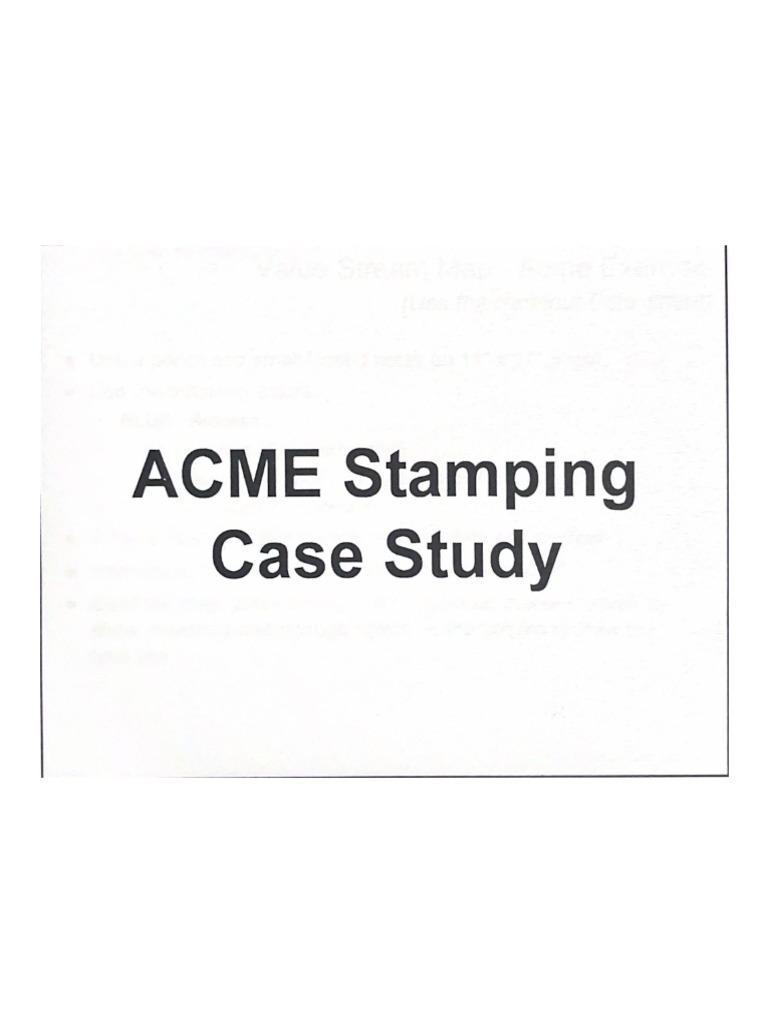 ACME Stamping Case Study | PDF