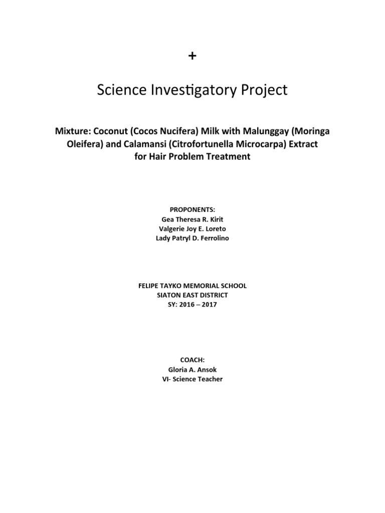 Science Investigatory Project New Jeah K | PDF | Wellness