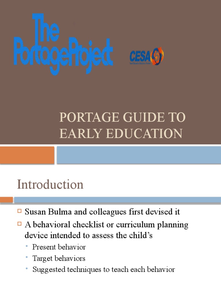 Portage Guide To Early Education | PDF | Reinforcement | Cognition