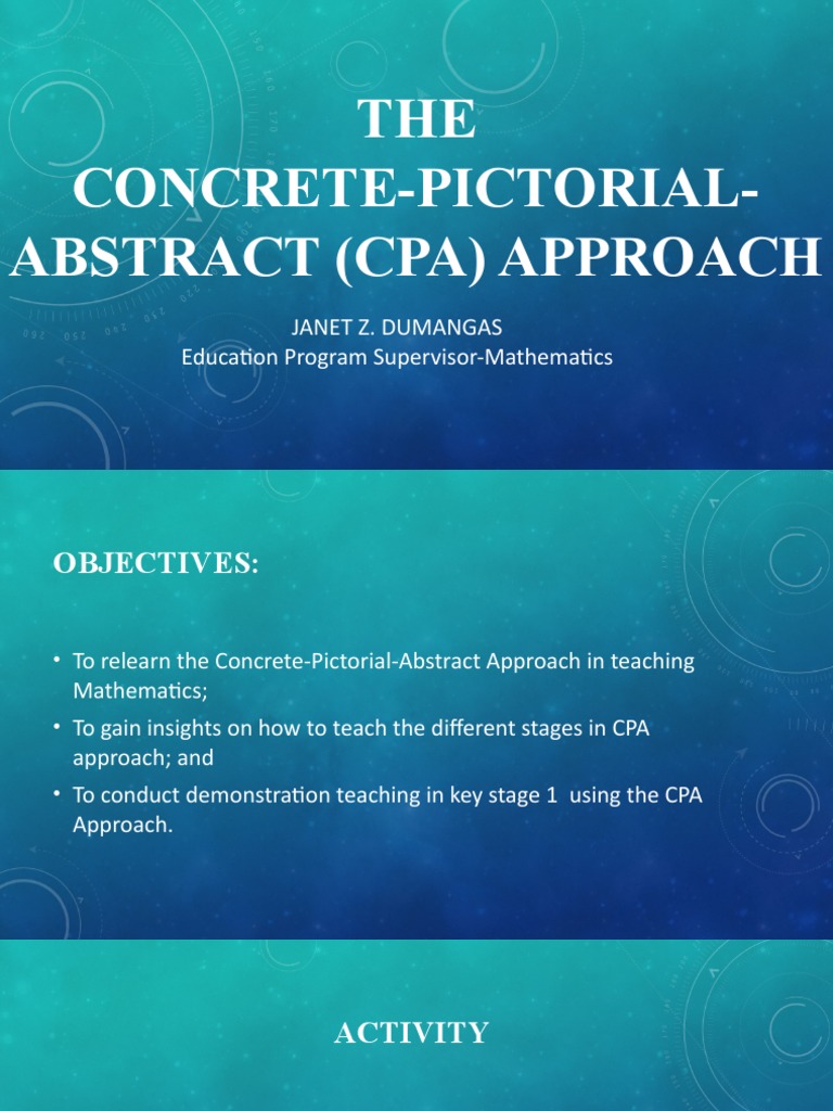 CPA Approach | Download Free PDF | Mathematics | Teaching Method
