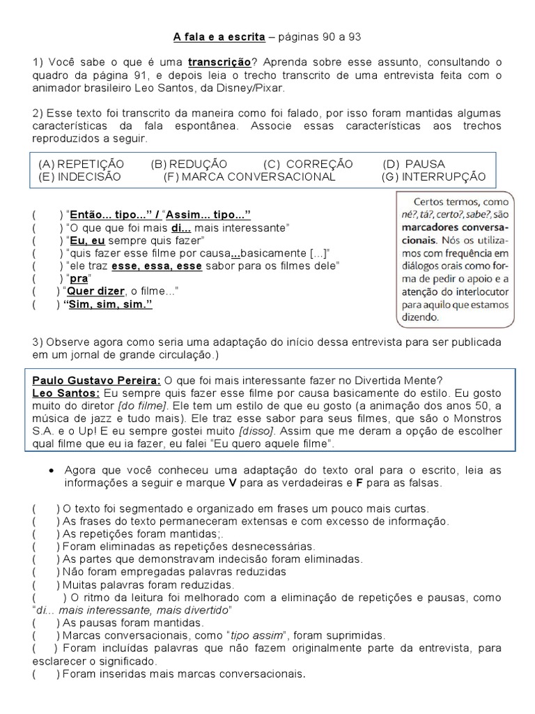 A Fala E A Escrita Pdf