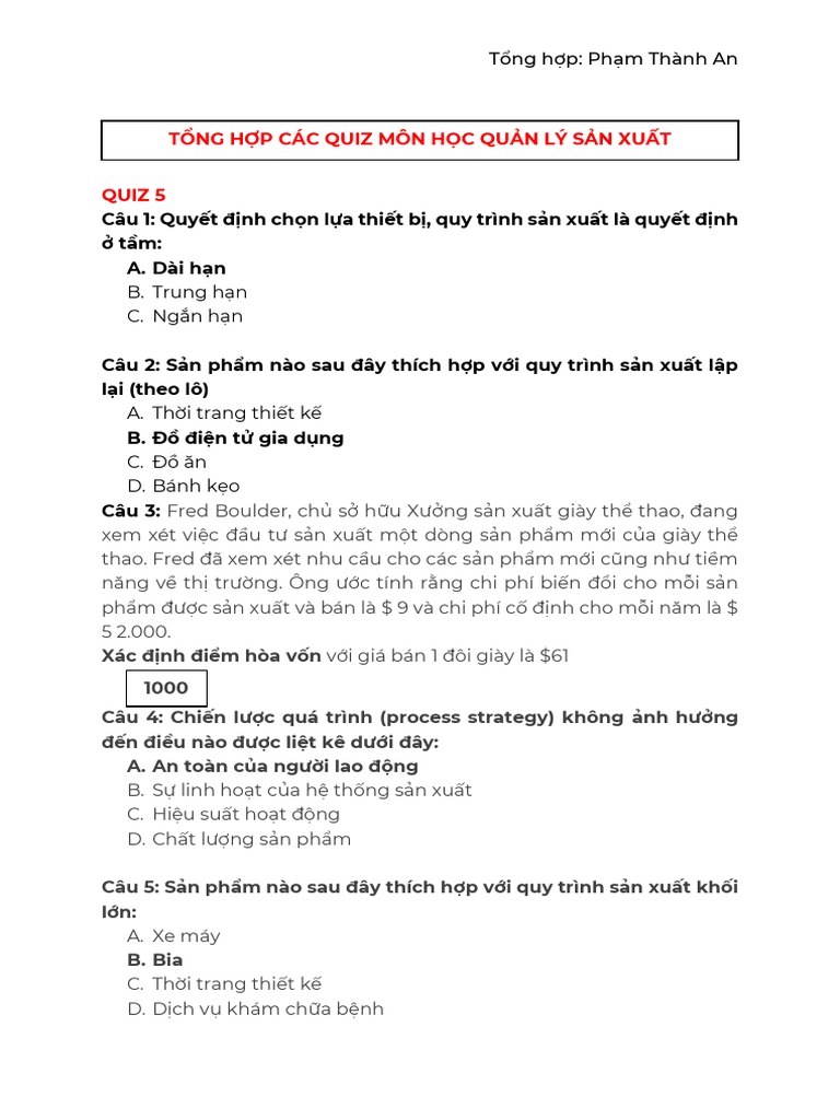 Quan-Ly-San-Xuat-Cho-Ky-Su - (QLSX) - Quiz - (Cuuduongthancong - Com) | PDF
