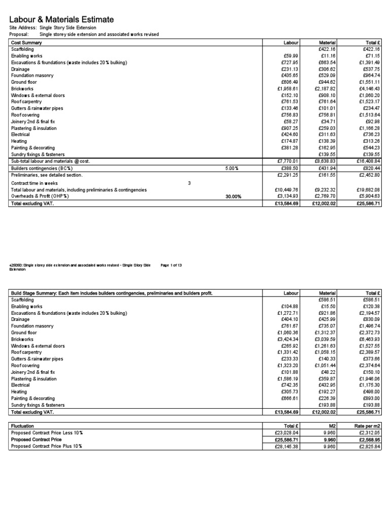 Single Storey Extension SMM | PDF | Roof | Carpentry