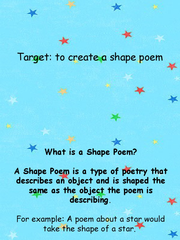 Shape Poem | PDF | Poetry