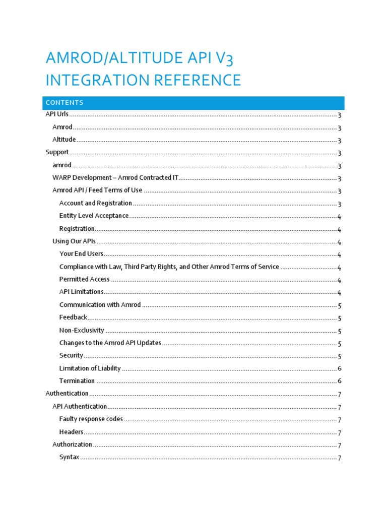 Amrod - API Reference V3 | PDF | Authentication | Legal Liability