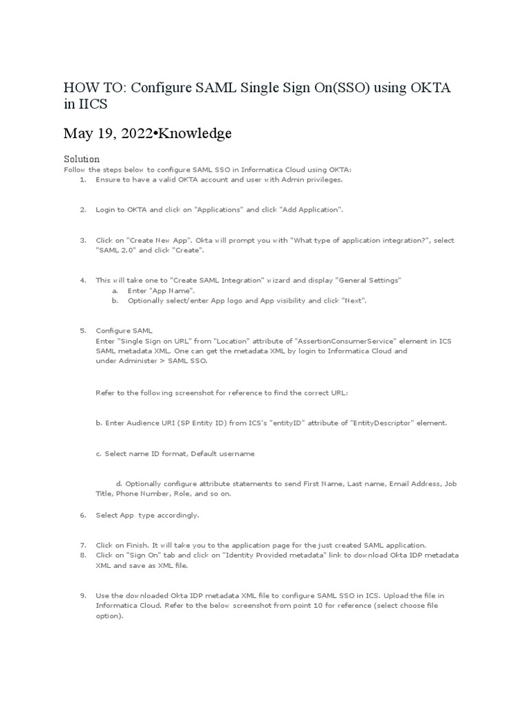 SAML Setup | PDF | Computer Access Control | Computing
