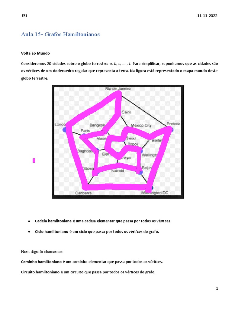 Aula 15 - Grafos Hamiltonianos | PDF | Teoria dos Gráficos | Vértice (teoria dos gráficos)