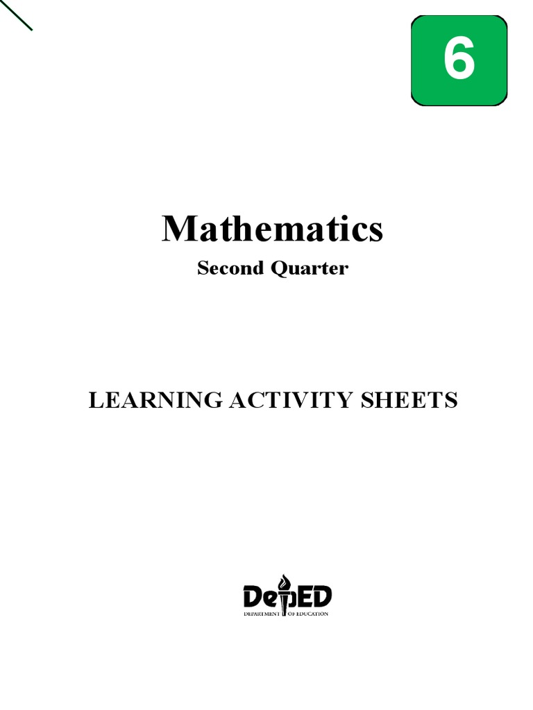 Grade 6 q2 Mathematics Las | PDF | Ratio | Exponentiation