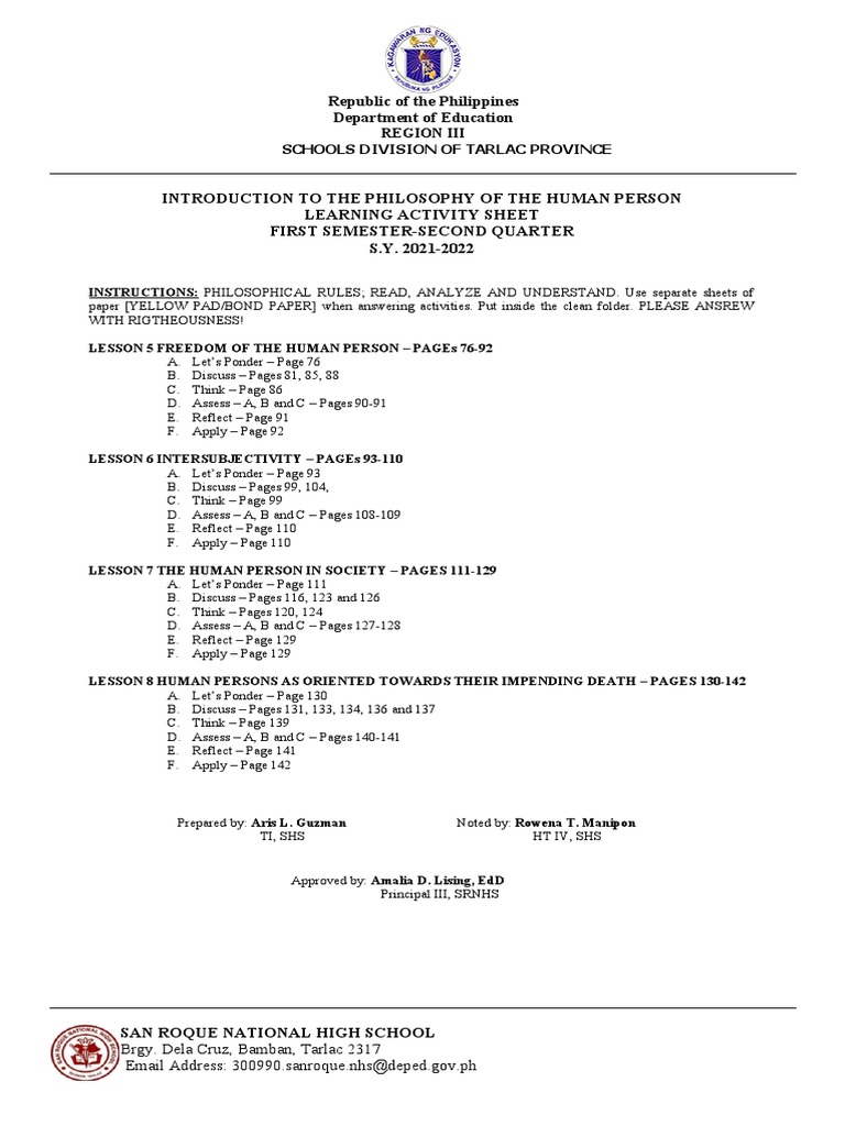 Las Intro 2 Philo 2ND Quarter | PDF Las Intro 2 Philo 2ND Quarter | PDF