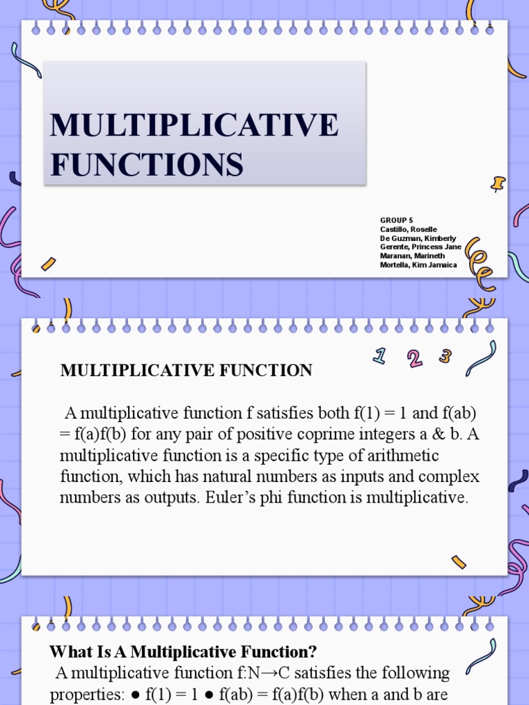 Understanding Multiplicative Functions | PDF | Abstract Algebra | Algebra