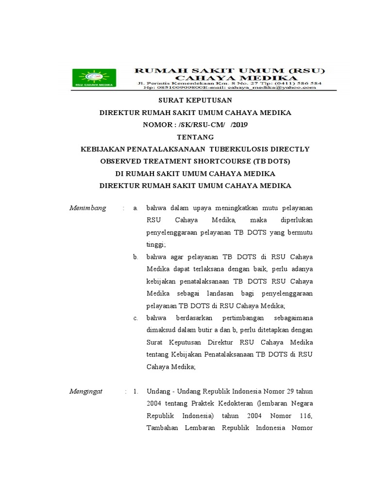 SK Kebijakan TB Dots | PDF