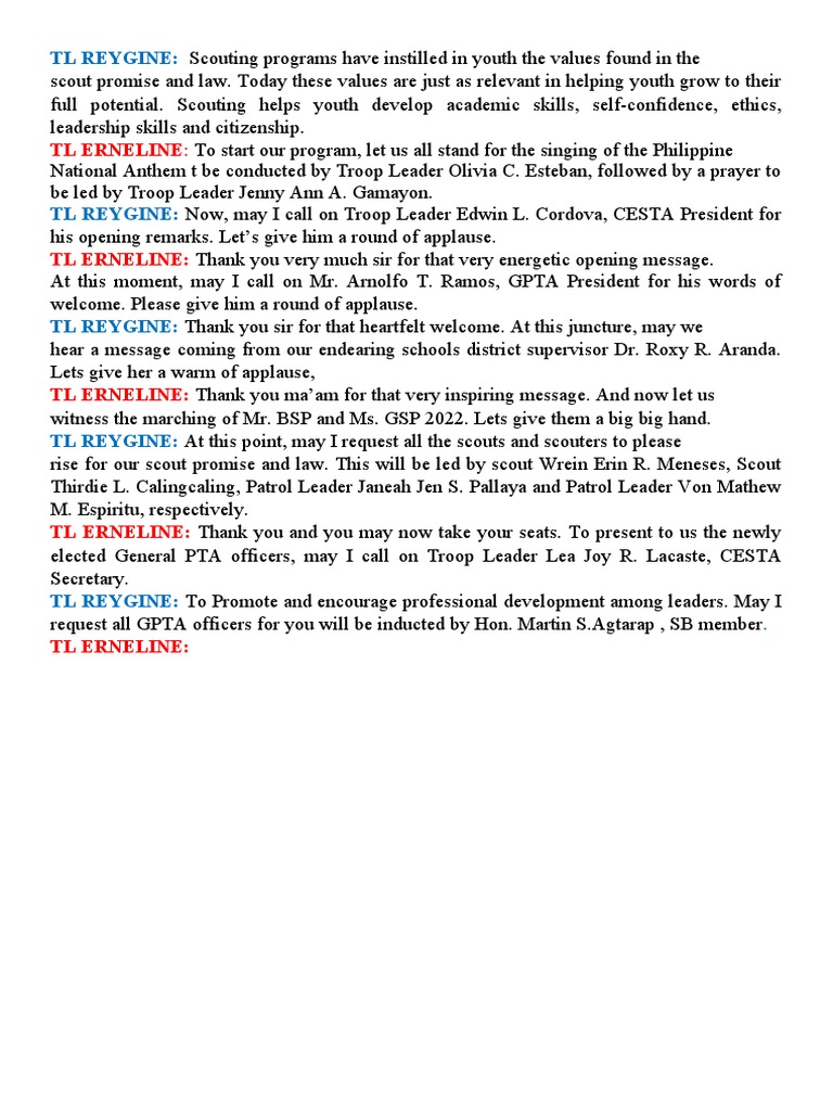 BSP and GSP Script | PDF
