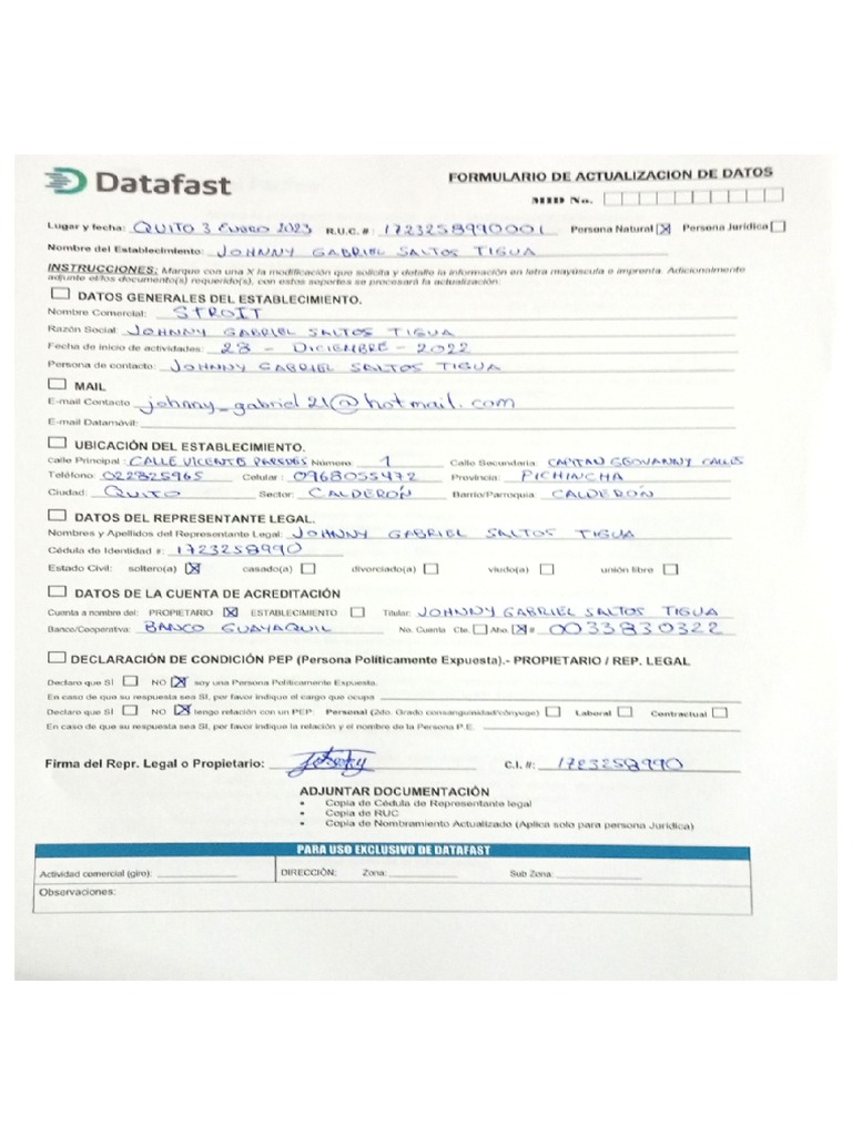 Archivo Datafast | PDF