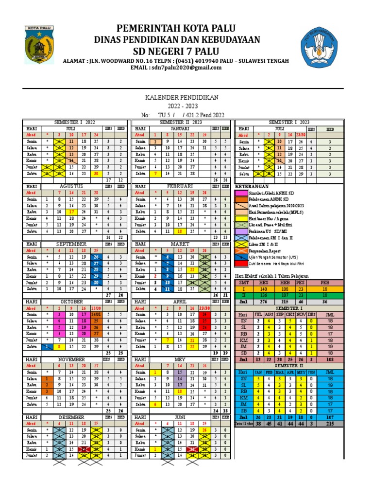 KALENDER 2022-2023 Kop Sekolah | PDF