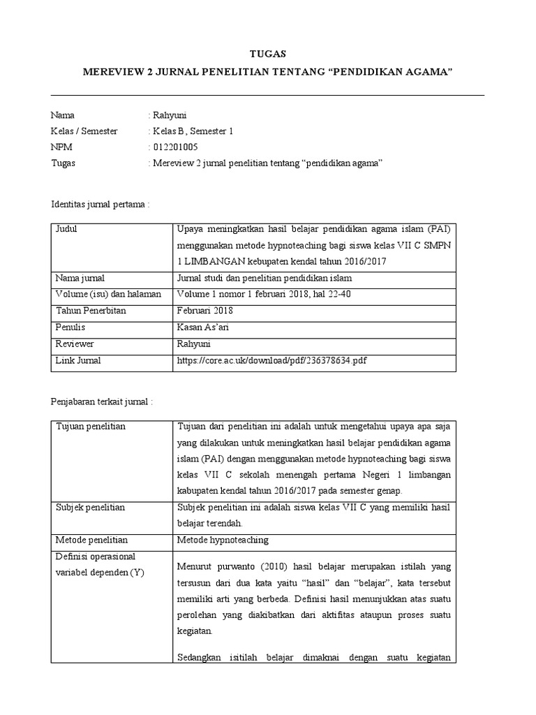 Tugas Mereview Jurnal | PDF