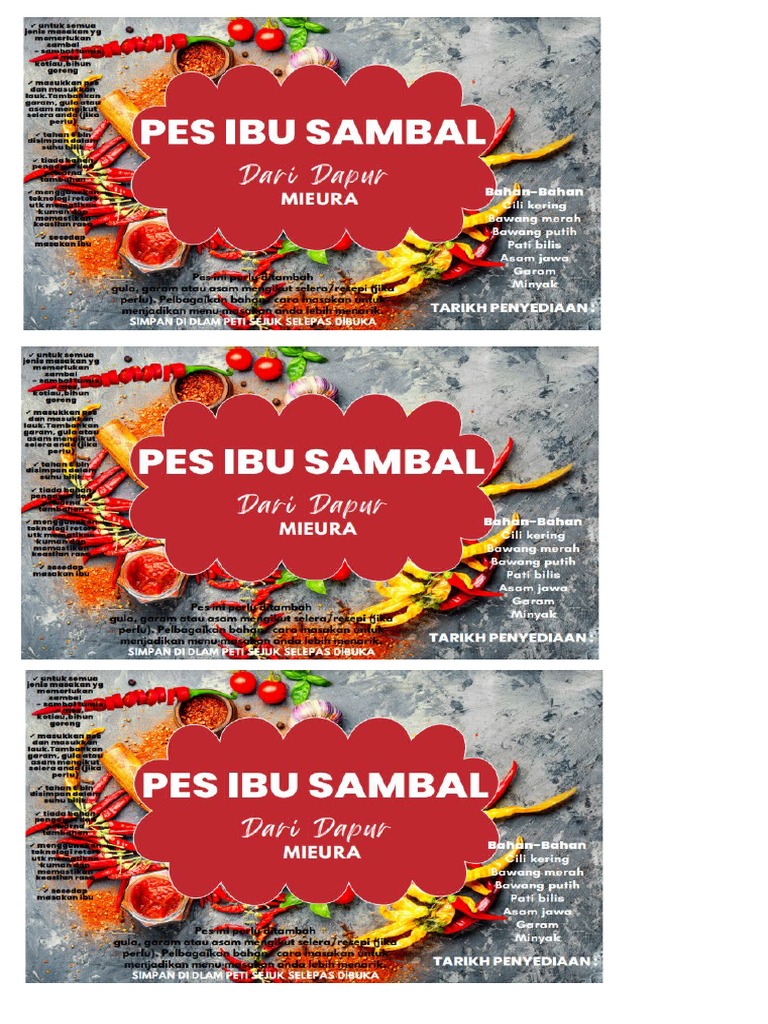 Sticker Pes Ibu Sambal | PDF