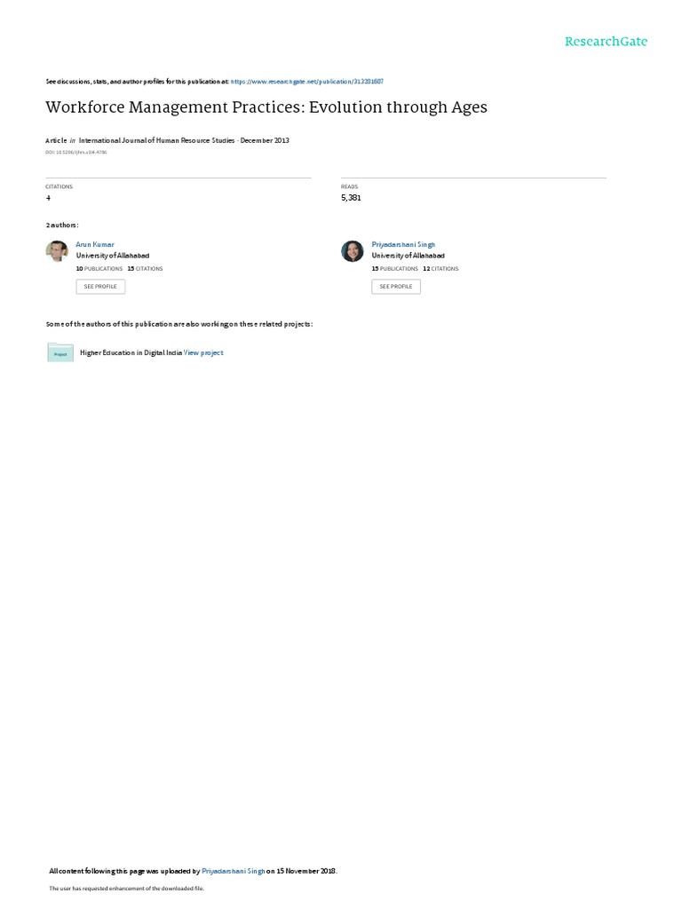 Evolution of Workforce Management Practices | PDF | Information Age ...