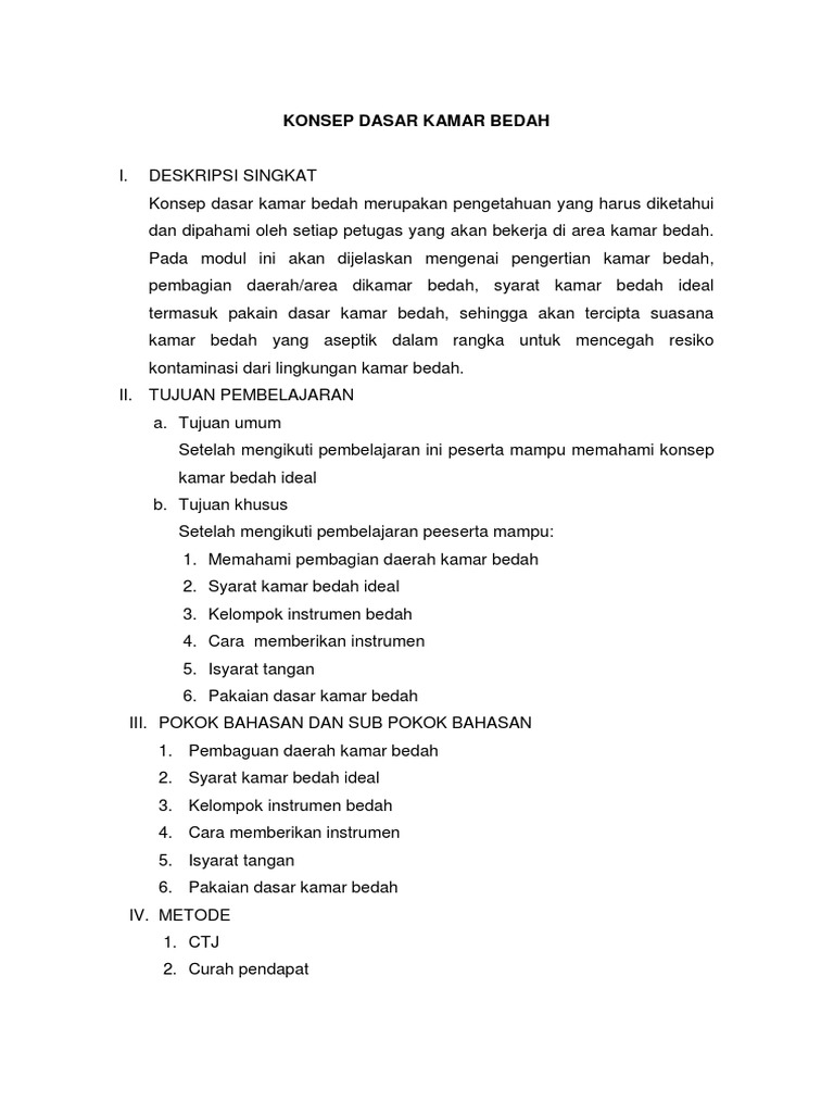 Modul Konsep Dasar Kamar Bedah | PDF