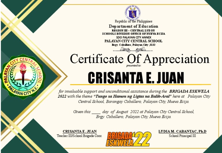 Brigada Cert Editable | PDF