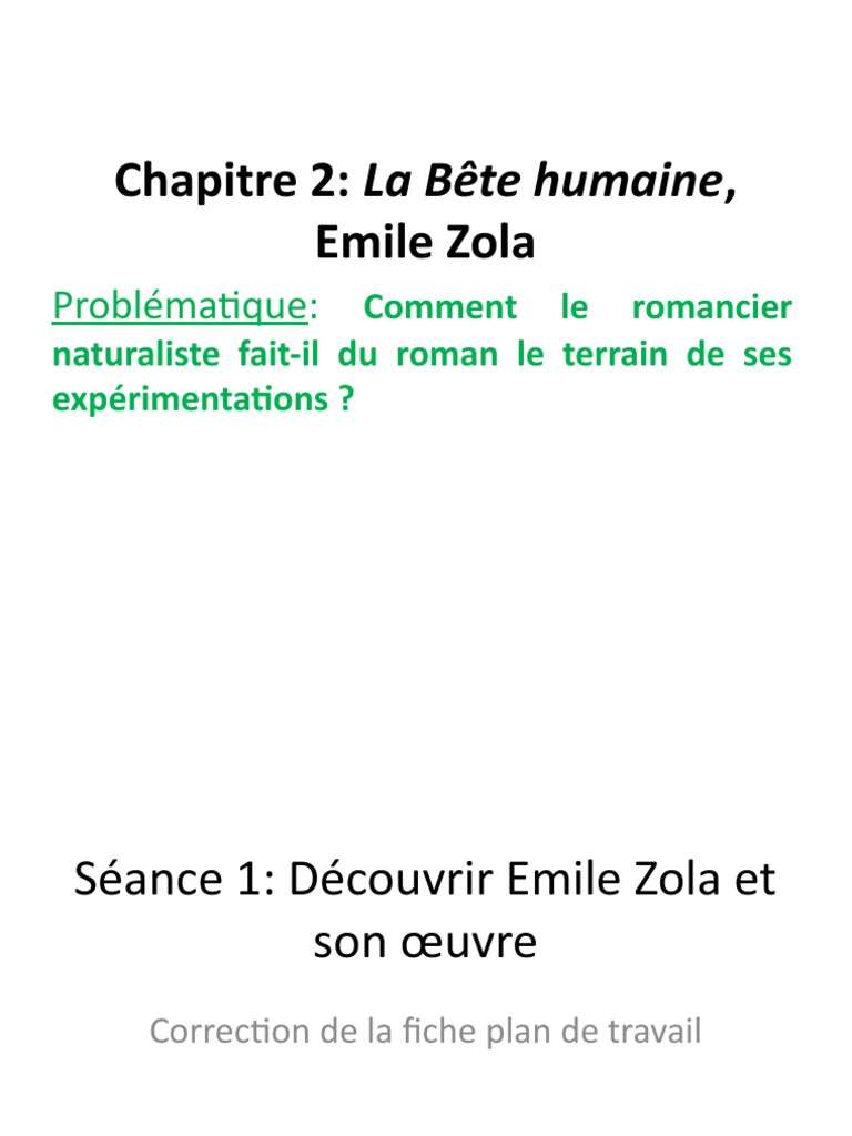 Séance 1 Zola Correction Élèves | PDF | Les Rougon-Macquart | Émile Zola