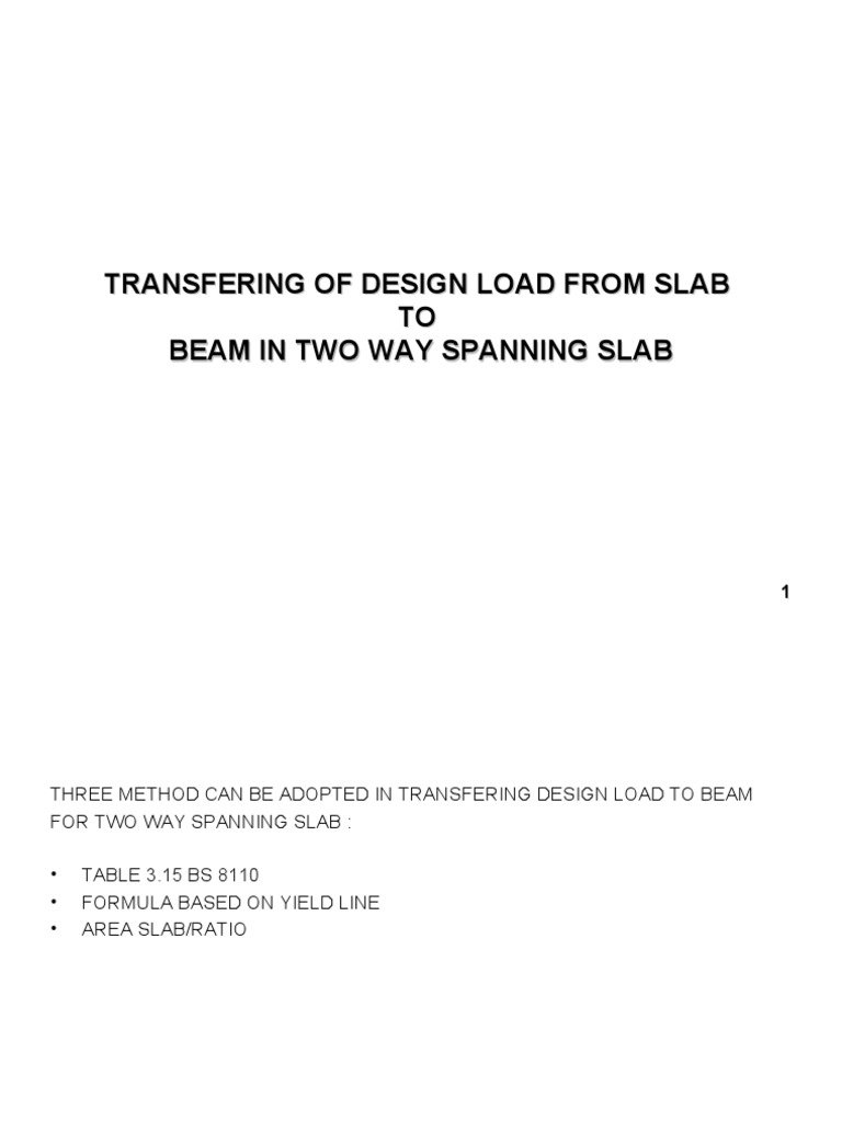 Three Method of Transfer Loading From Slab To Beam | PDF