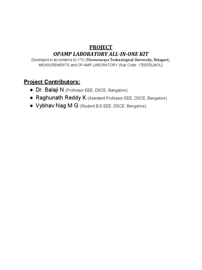 Op-Amp Lab Kit | PDF | Operational Amplifier | Amplifier