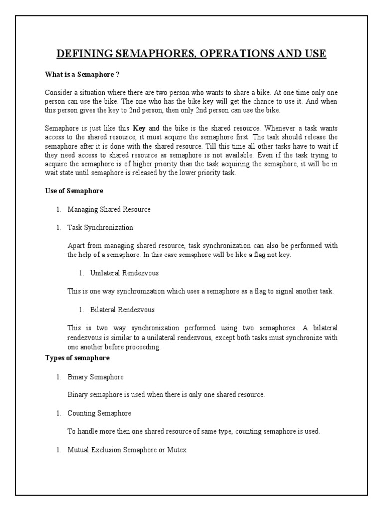 Defining Semaphores Pdf Concurrency Computer Science Concurrent Computing