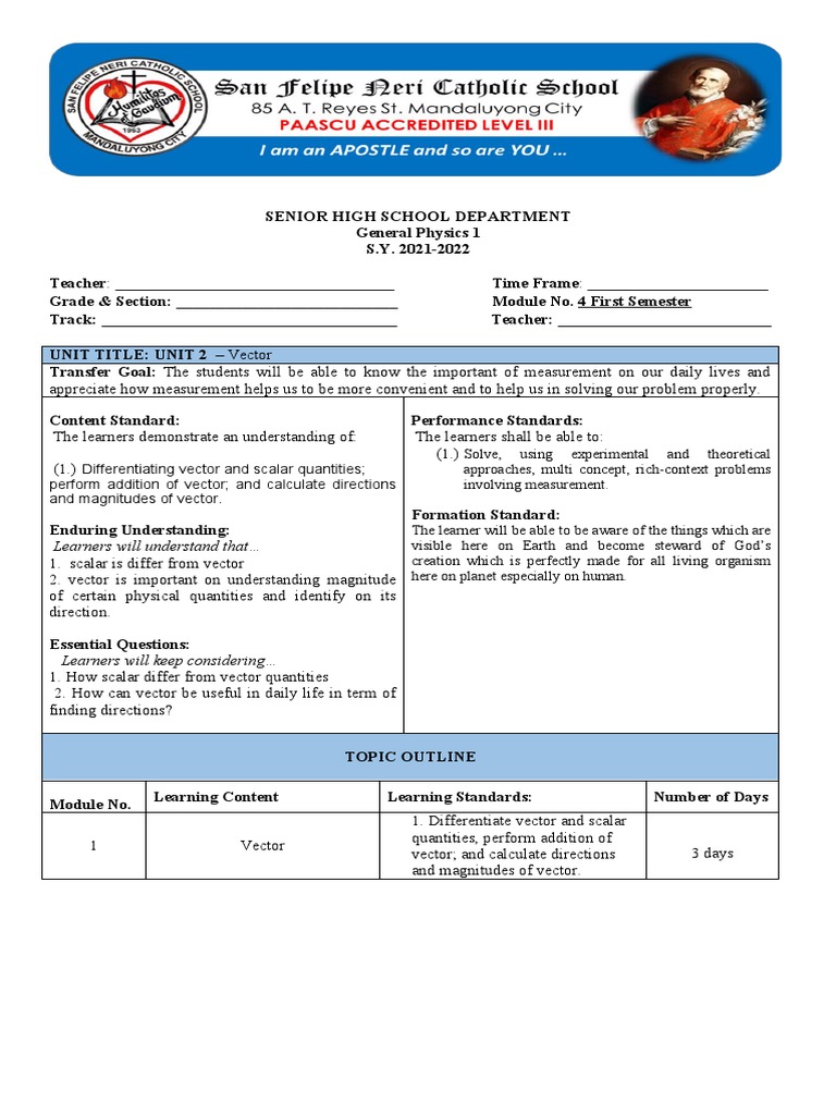Finalgeneral-Physics 1 - Module 1 | PDF | Euclidean Vector | Force