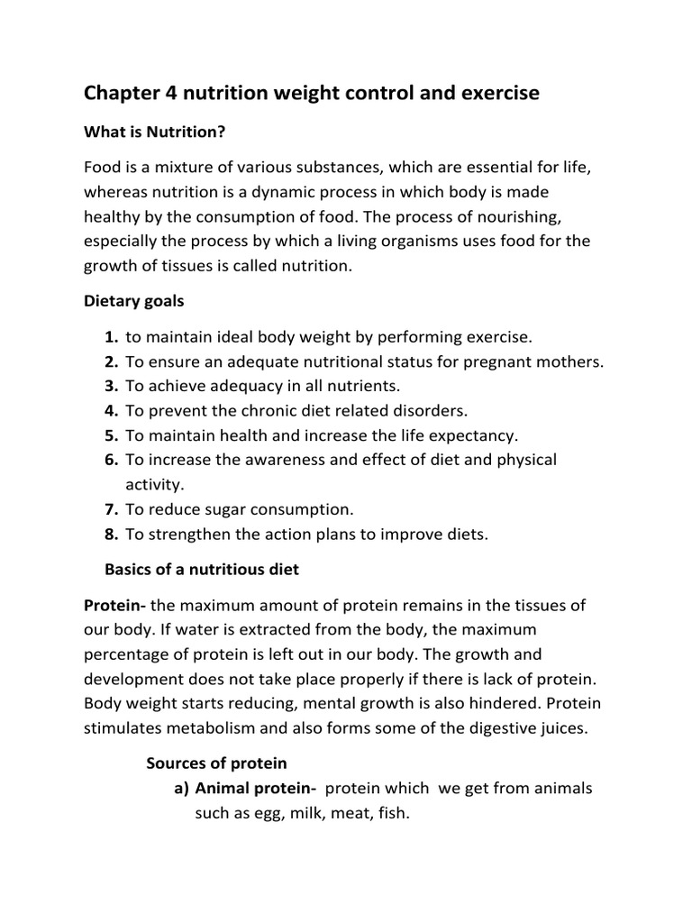 Nutrition and Weight Control in PE | PDF | Obesity | Diet (Nutrition)