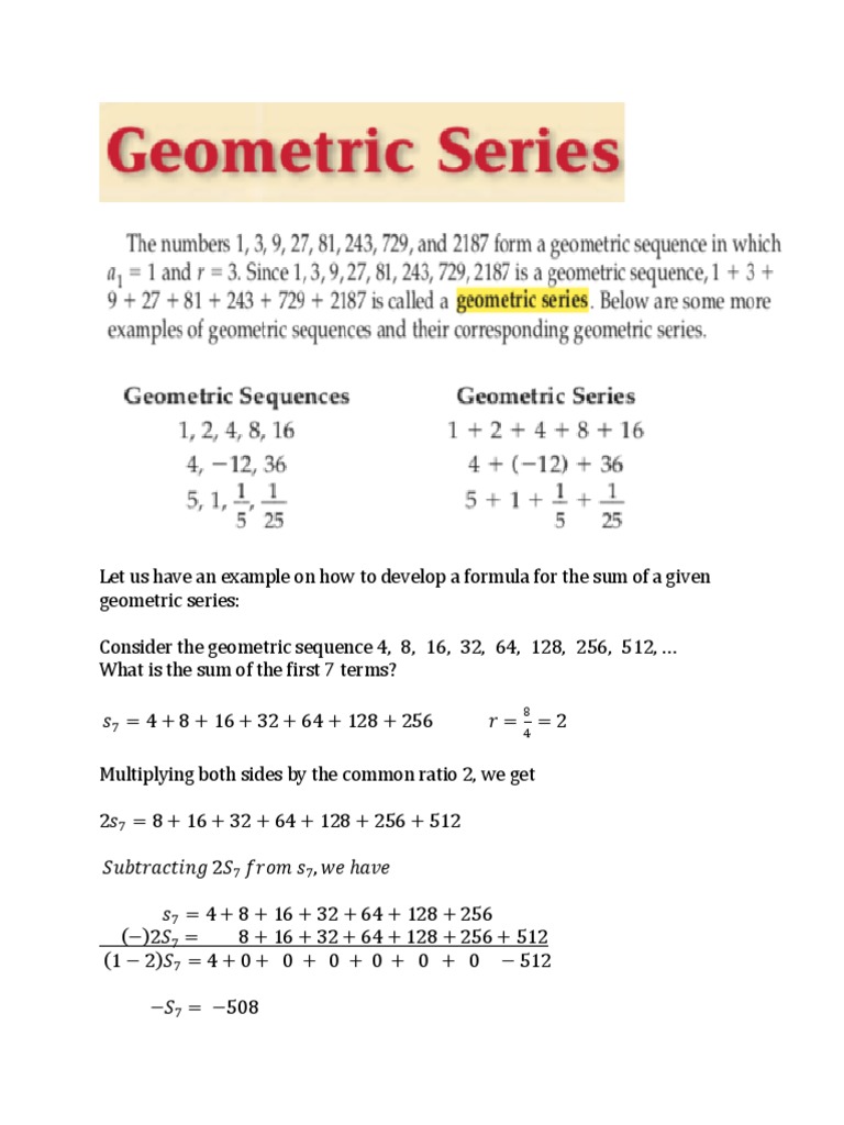 Geometric Series Pdf