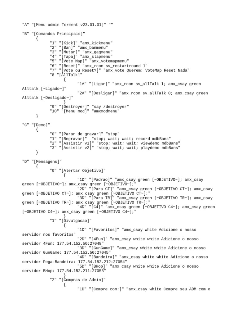 Comando Menu CS 1.6 | PDF