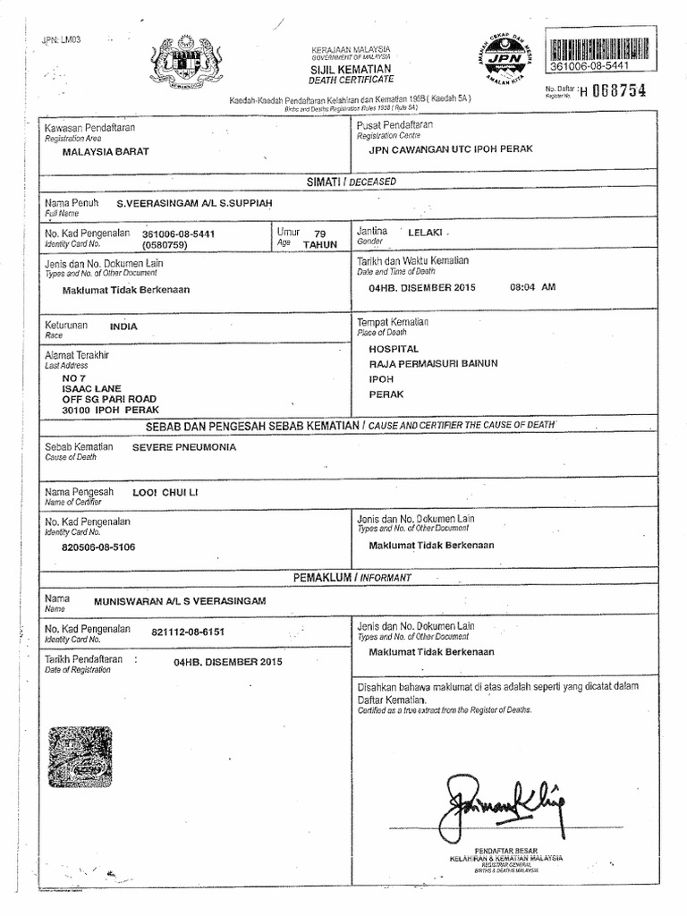 Sijil Kematian 2 | PDF