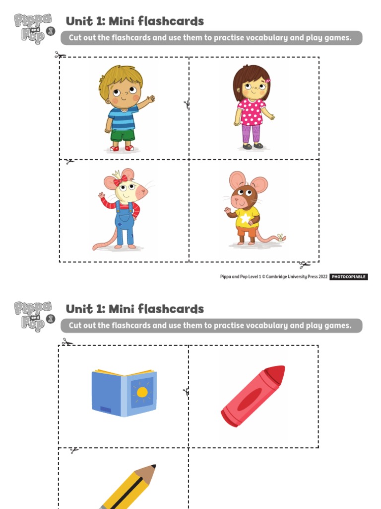 Pippa and Pop - L1 - BE - Home Practice Worksheets - Mini Flashcards ...