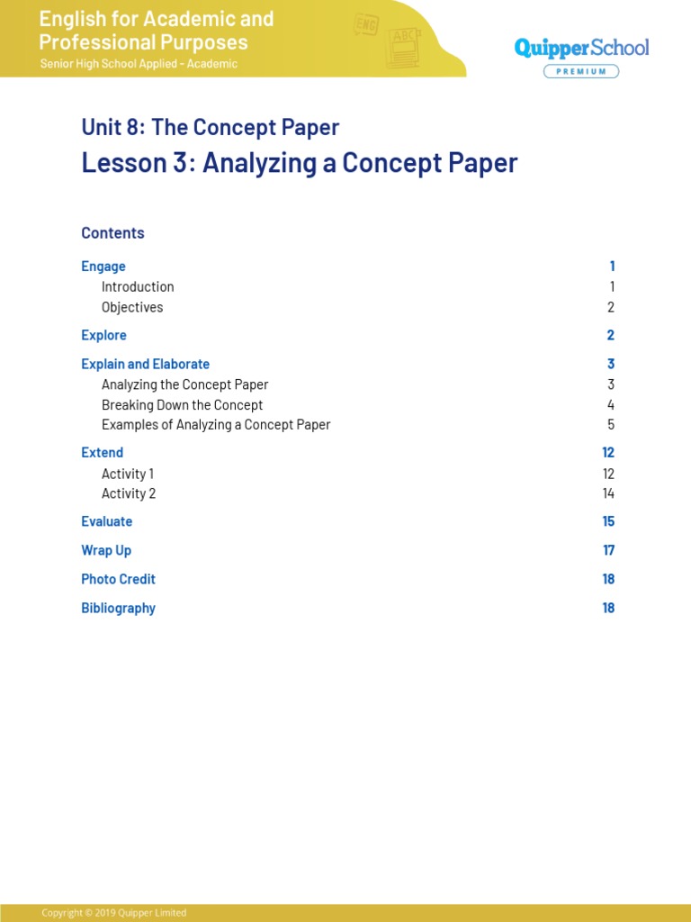 PDF (SG) - EAP11 - 12 - Unit 8 - Lesson 3 - Analyzing A Concept Paper | PDF | Air Pollution ...
