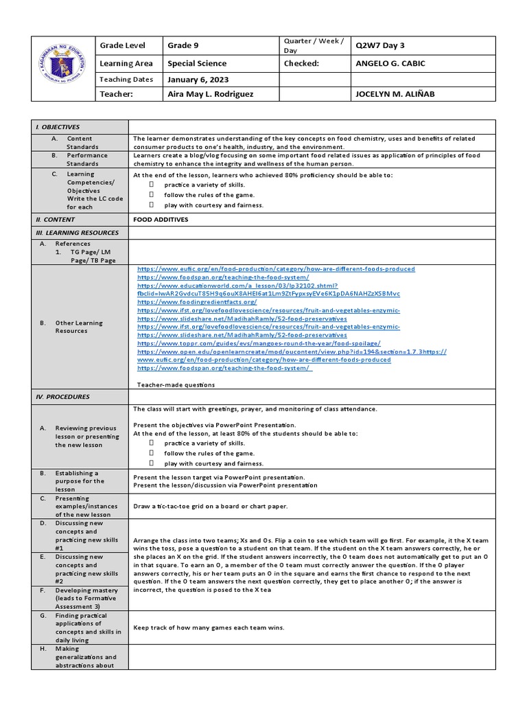 DLP Conchem q2w7 d3 Rodriguez | PDF | Learning | Cognition