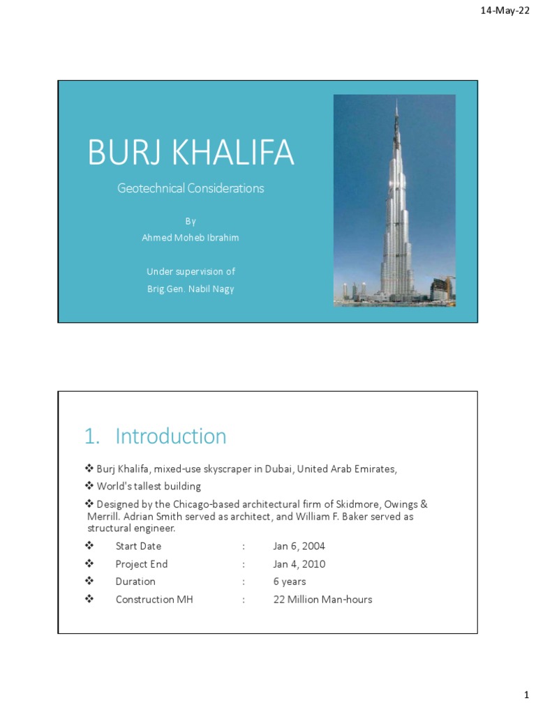 Burj Khalifa Geotechnical Considirations Report - PPT, Ahmed Moheb | PDF | Geotechnical ...