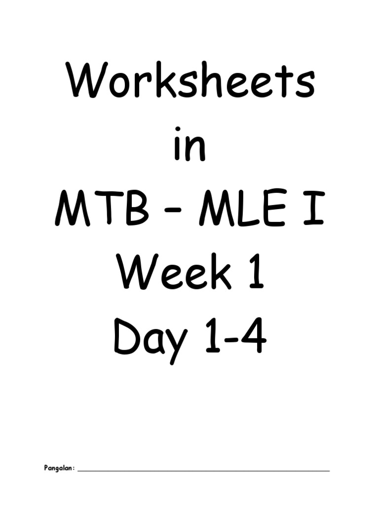 Week 1 Worksheet in MTB | PDF