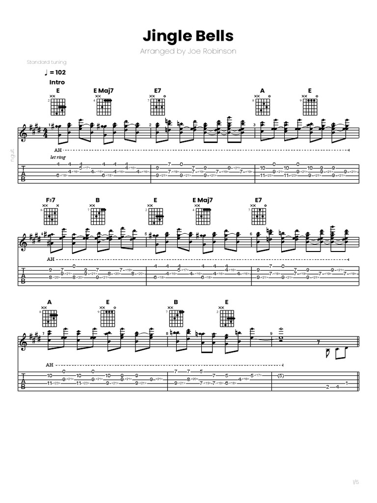 Jingle Bells TAB (Arr. Joe Robinson) | PDF