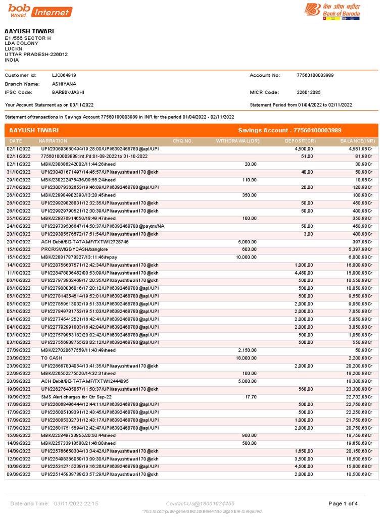 Op Transaction History UX503!11!2022 | PDF | Services (Economics ...