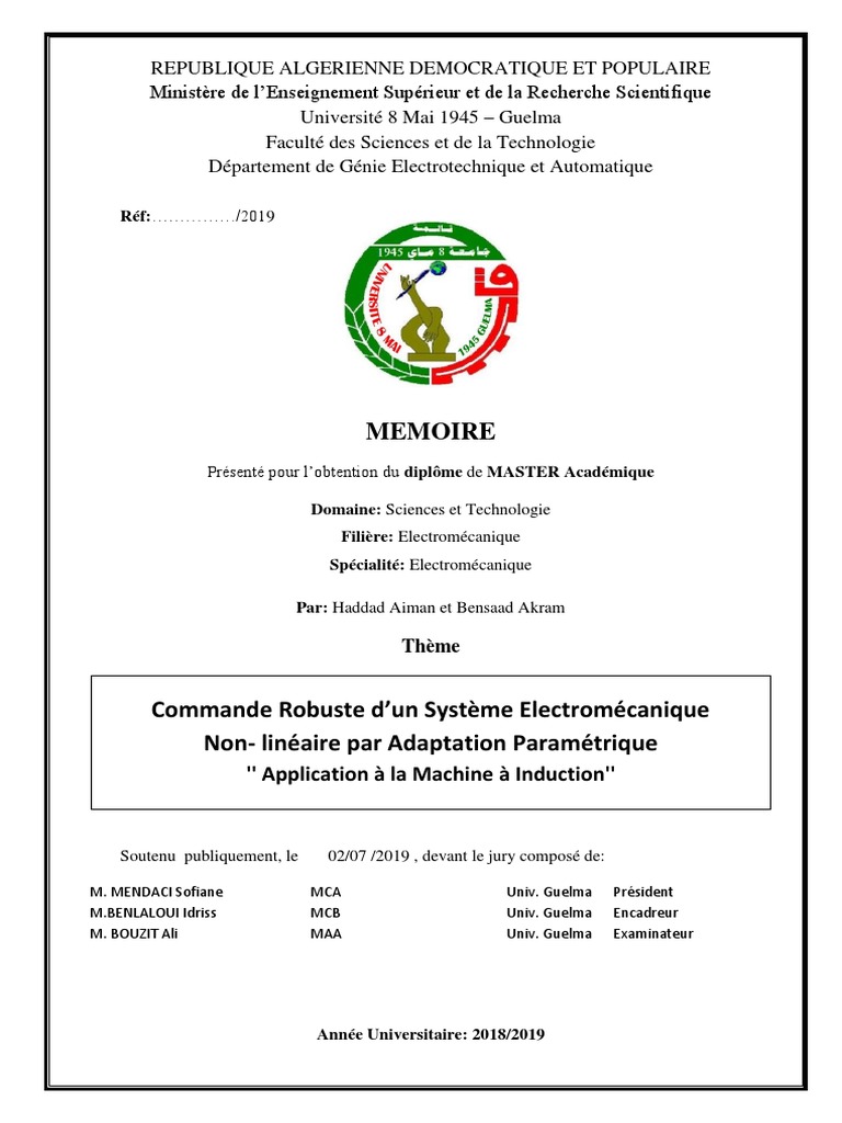 Commande Robuste D Un Systeme Electromécanique | PDF | Champ magnétique ...