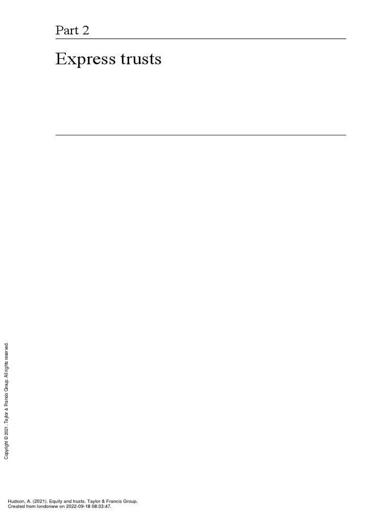 Express Trusts | PDF | Trust Law | English Trust Law