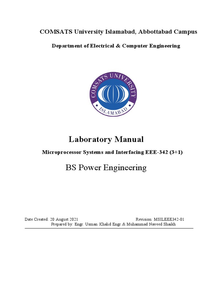 MSI - EEE-342 Lab Manual (EPE) | PDF | Subroutine | Microcontroller